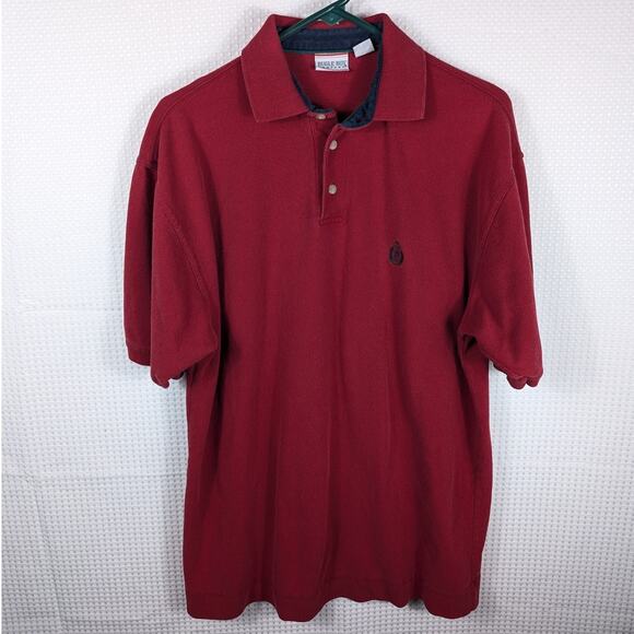 Bugle Boy | Shirts | Vintage Bugle Boy Company Polo Shirt L Red Denim ...